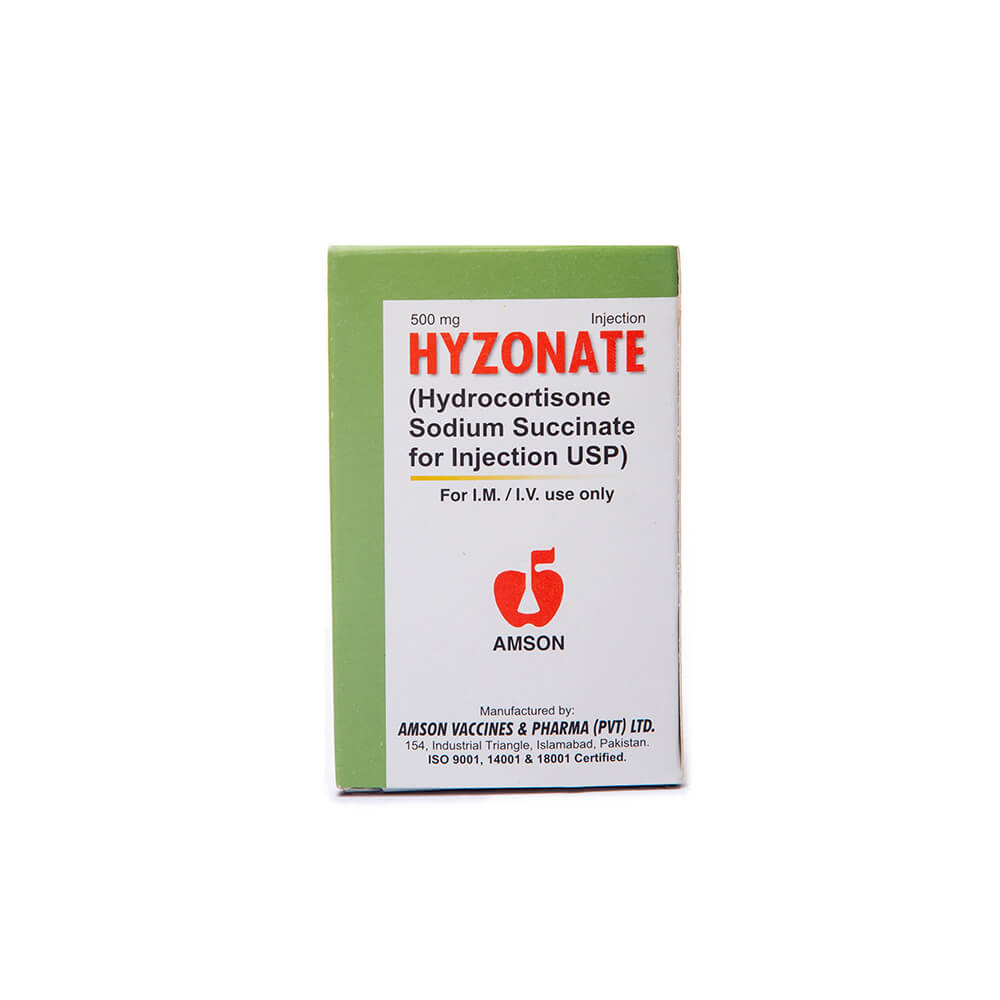 HYZONATE Hydrocortisone Sodium Succinate 500mg Powder for IM/IV ...