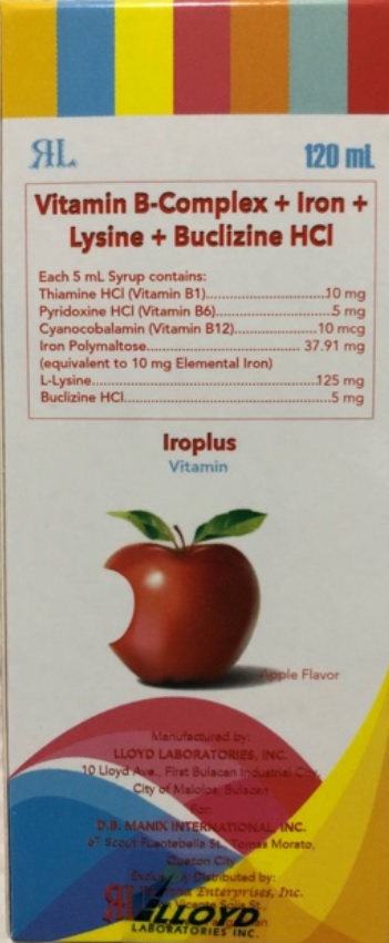 IROPLUS Vitamin B Complex / Iron / Lysine / Buclizine Hydrochloride ...