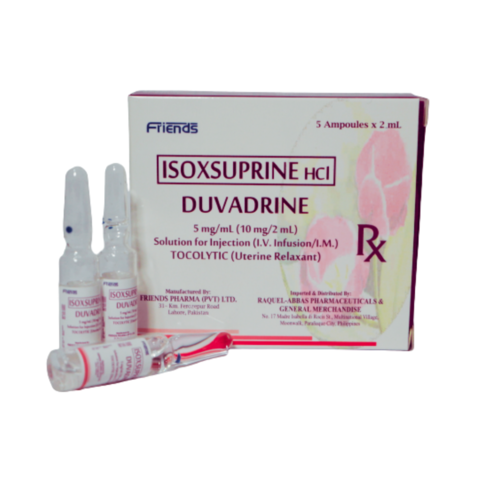 DUVADRINE Isoxsuprine Hydrochloride 5mg / mL (10mg / 2mL) Solution for ...