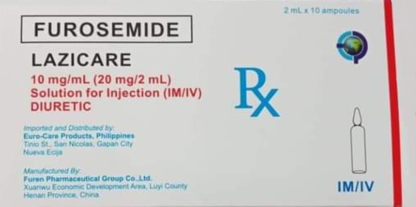 LAZICARE Furosemide 10mg / mL (20mg / 2mL) Solution for IM/IV Injection ...