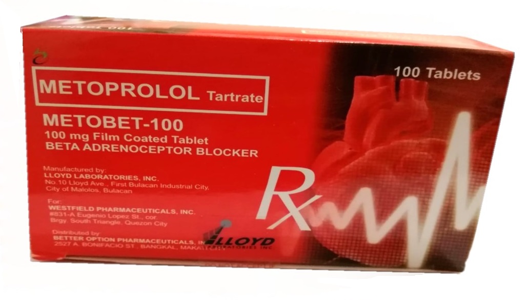 METOBET-100 Metoprolol Tartrate 100mg Film-Coated Tablet 100's price in ...