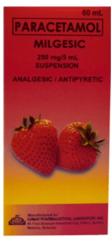 MILGESIC Paracetamol 250mg / 5mL Suspension 60mL Strawberry price in ...