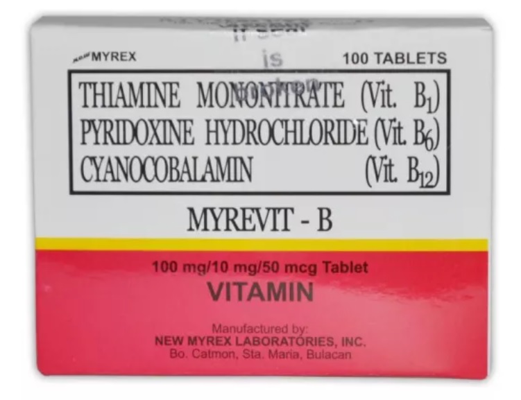 MYREVIT-B Vitamin B Complex 100mg / 10mg / 50mcg Tablet 100's price in ...
