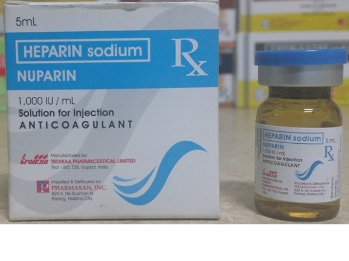NUPARIN Heparin Sodium 1000IU / mL Solution for IV/SC Injection 5mL 1's price in the Philippines ...