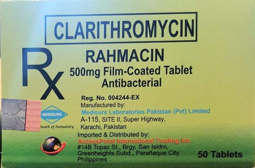 RAHMACIN Clarithromycin 500mg Film-Coated Tablet 50's price in the ...