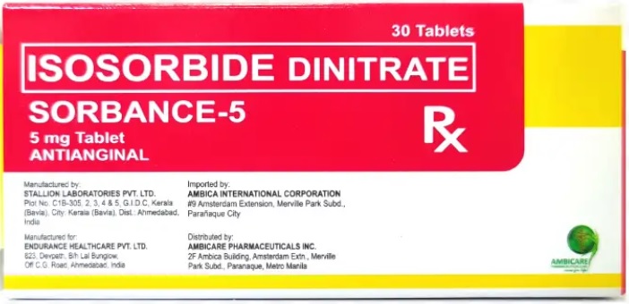 SORBANCE-5 Isosorbide Dinitrate 5mg Tablet 30's price in the ...