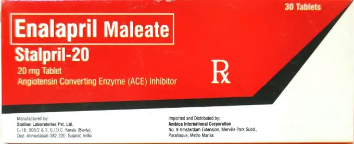 Buy Stalpril-20 enalapril maleate 20mg tablet 30's online with MedsGo ...