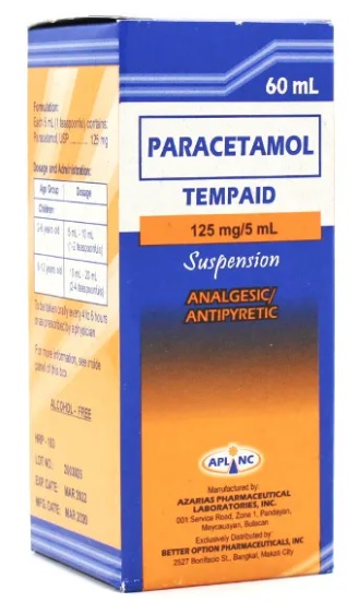 TEMPAID Paracetamol 125mg / 5mL Oral Suspension 60mL price in the ...
