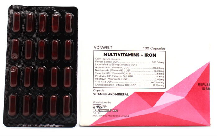 VONWELT Multivitamins / Iron Capsule 100's price in the Philippines ...