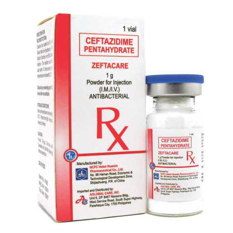 ZEFTACARE Ceftazidime Pentahydrate 1g Powder for IV/IM Injection 10mL ...