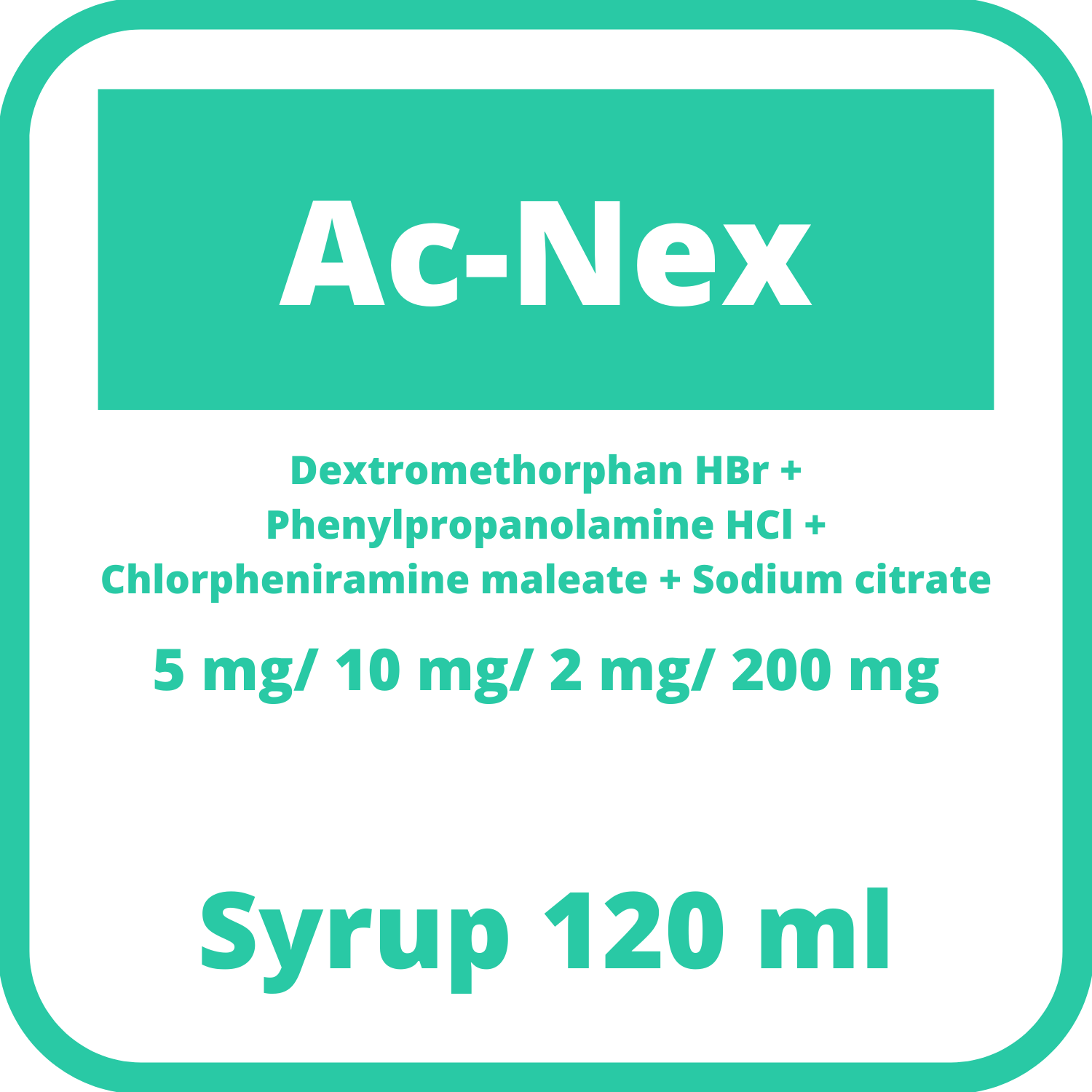 AC-NEX Syrup Dextromethorphan Hydrobromide / Phenylpropanolamine ...