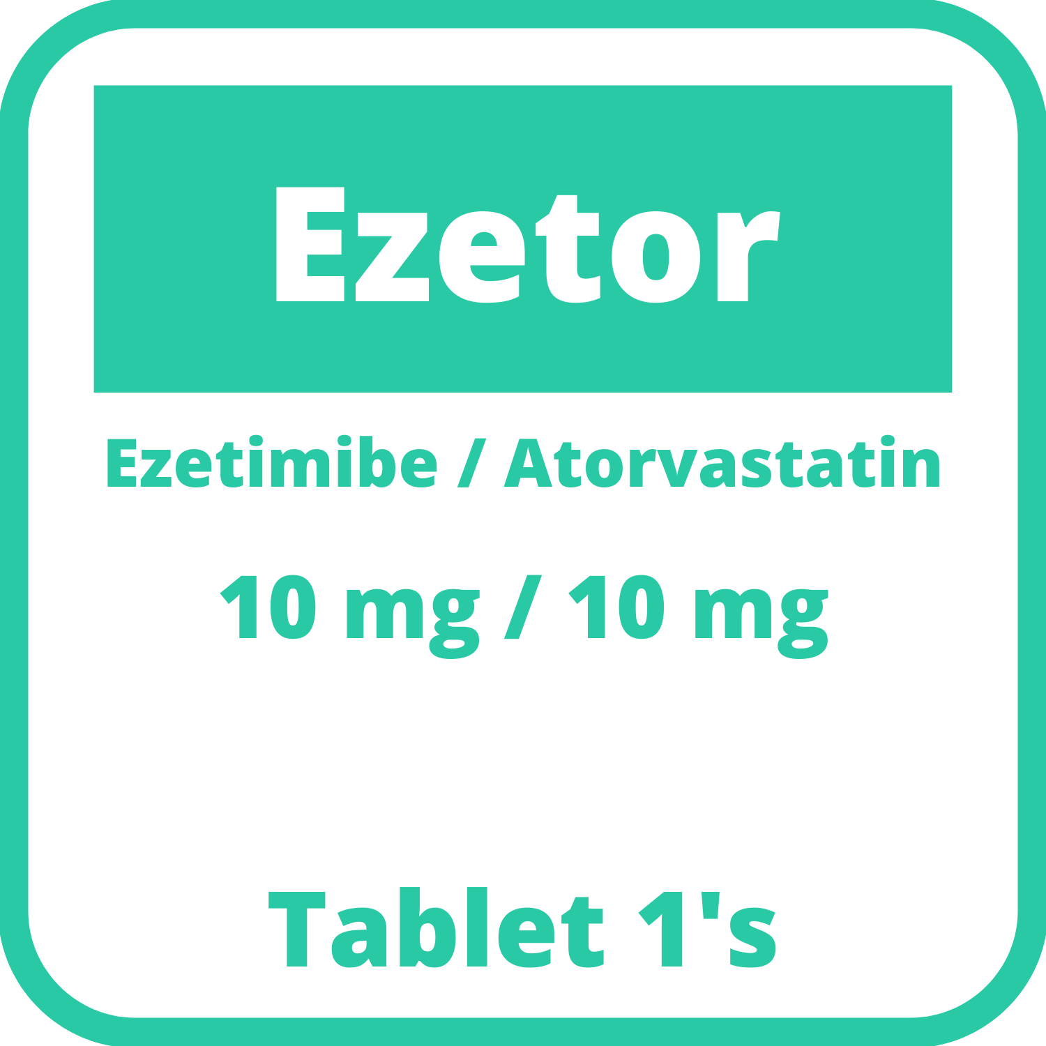 EZETOR Ezetimibe / Atorvastatin Calcium 10mg / 10mg Film-Coated Tablet ...
