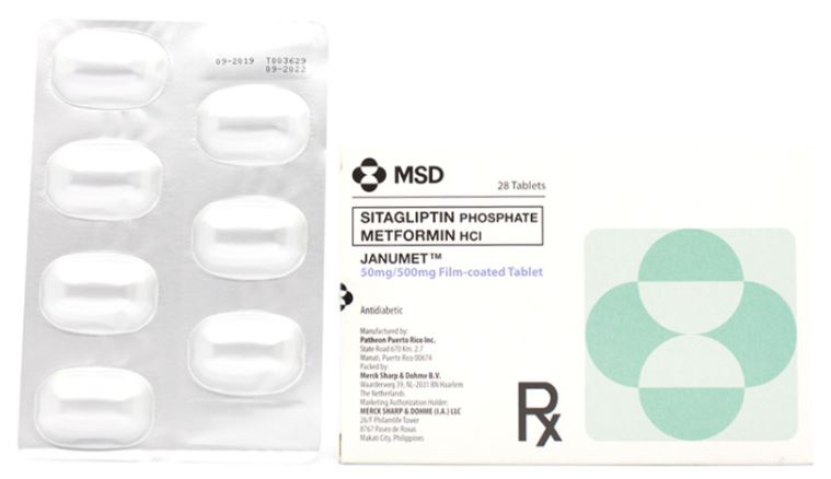 JANUMET Sitagliptin Phosphate / Metformin Hydrochloride 50mg / 500mg ...