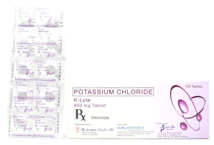 K-LYTE Potassium Chloride 600mg Tablet 1's price in the Philippines ...