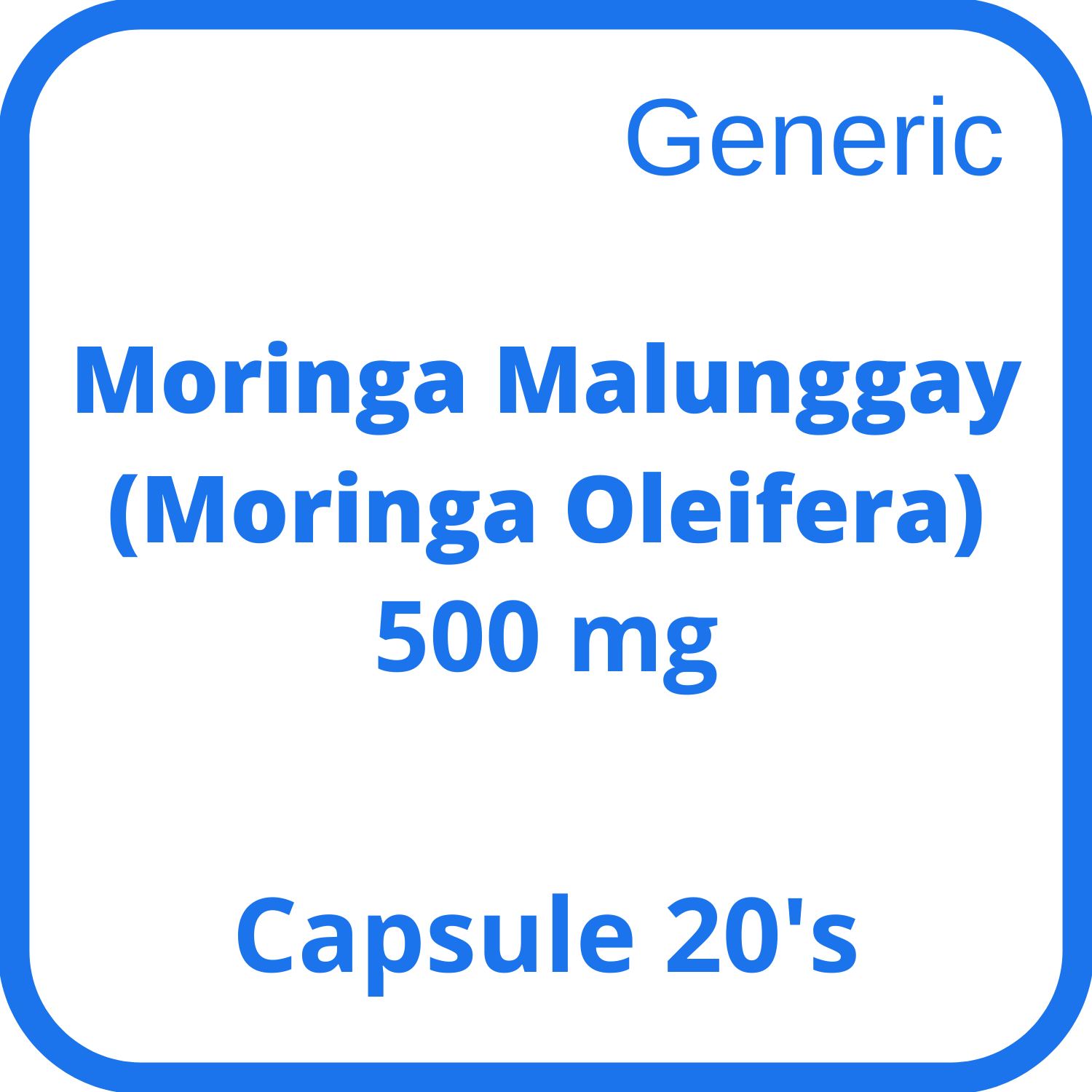 MORINGA Caps Malunggay (MORINGA Oleifera) 500mg Capsule 20's price in ...