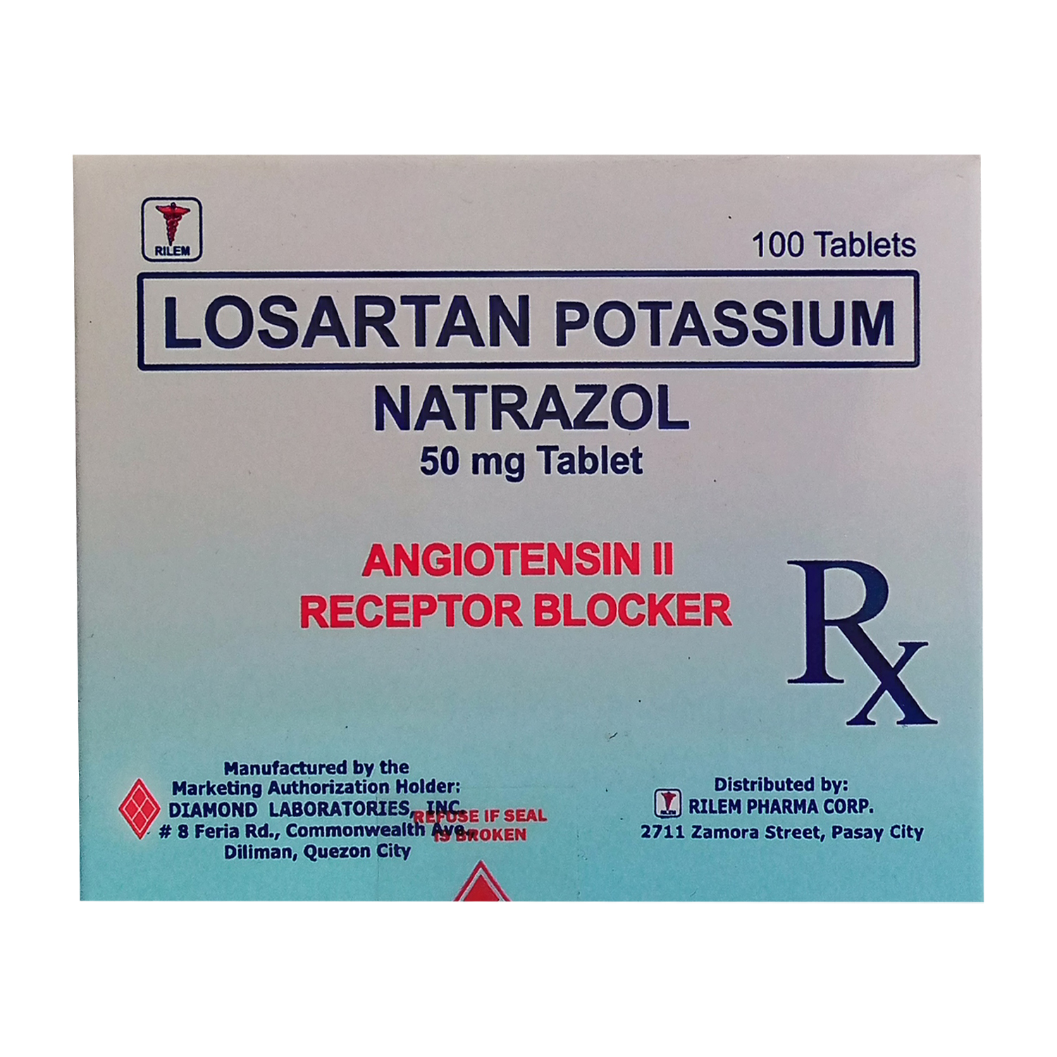 NATRAZOL Losartan Potassium 50mg Tablet 100's price in the Philippines ...