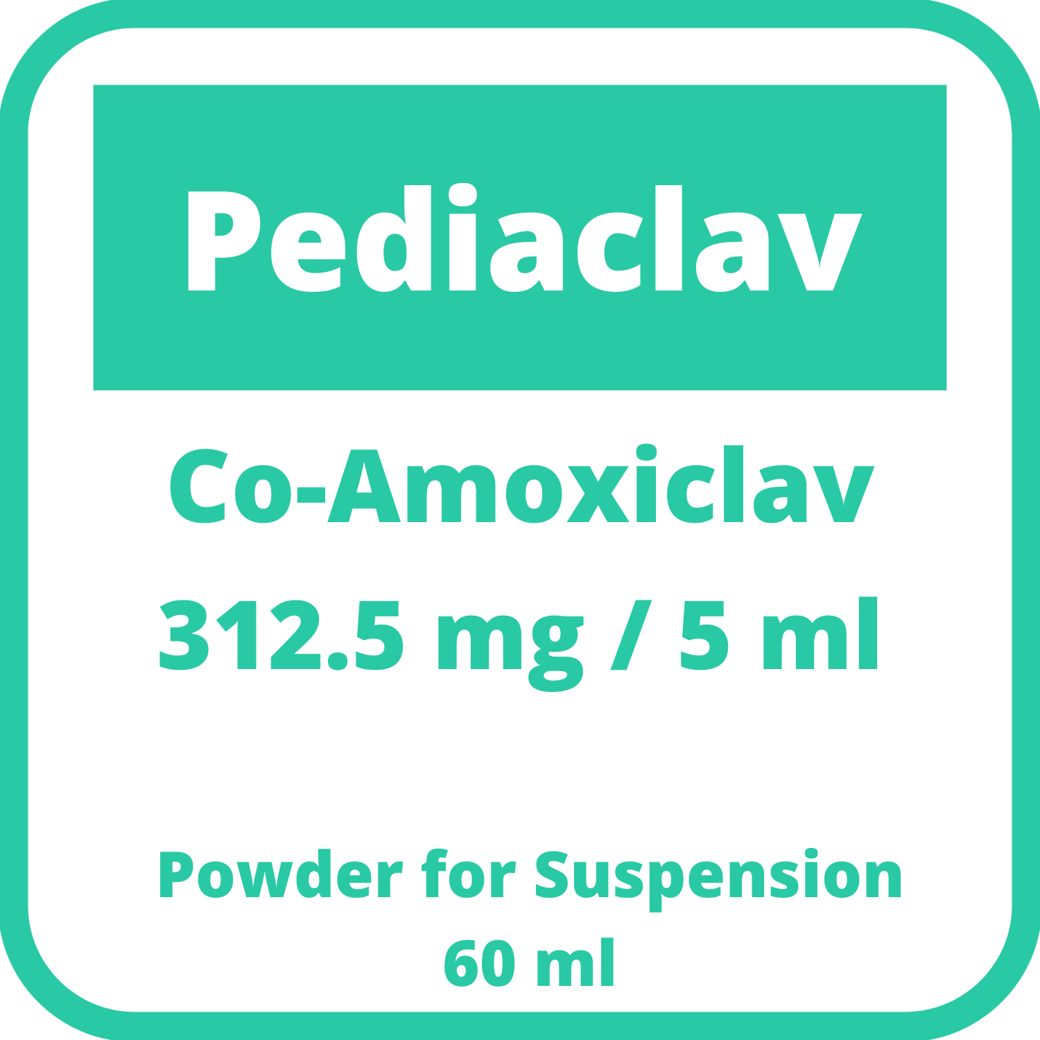 PEDIACLAV Co-Amoxiclav 312.5mg / 5mL Powder for Suspension 60mL price ...