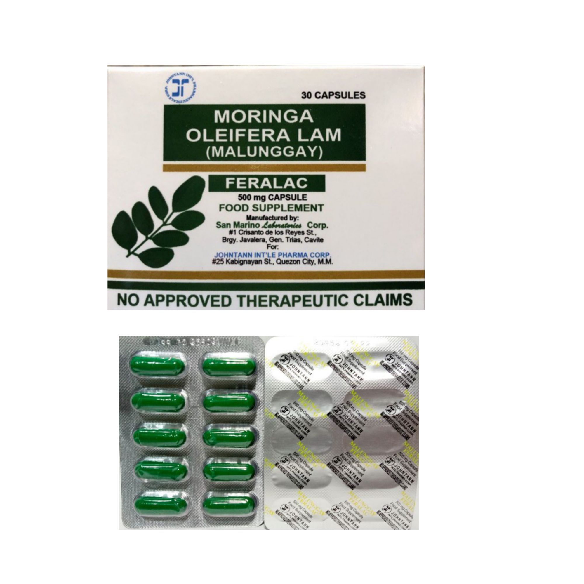 FERALAC Malunggay 500mg Capsule 30's price in the Philippines | MedsGo ...
