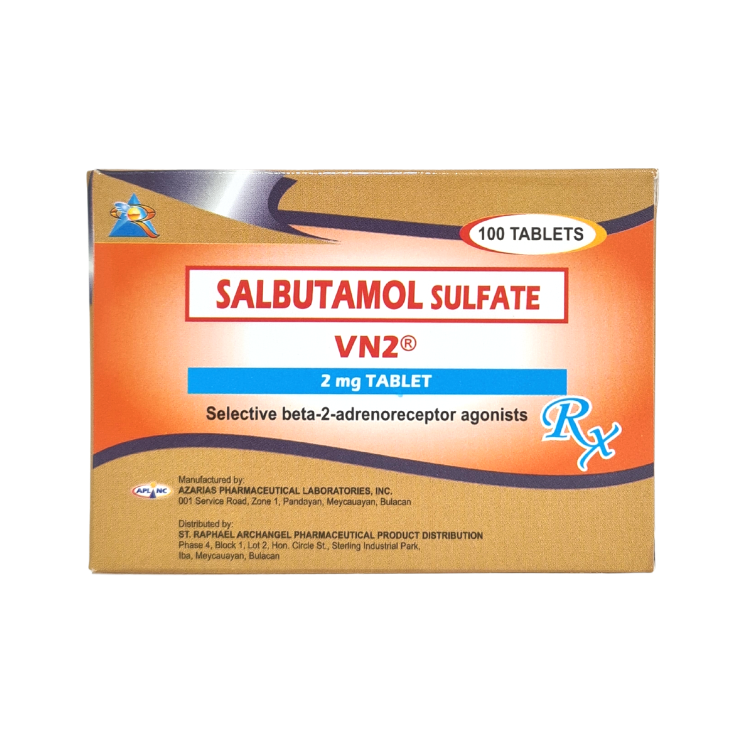VN2 Salbutamol Sulfate 2mg Tablet 100's price in the Philippines | MedsGo Pharmacy
