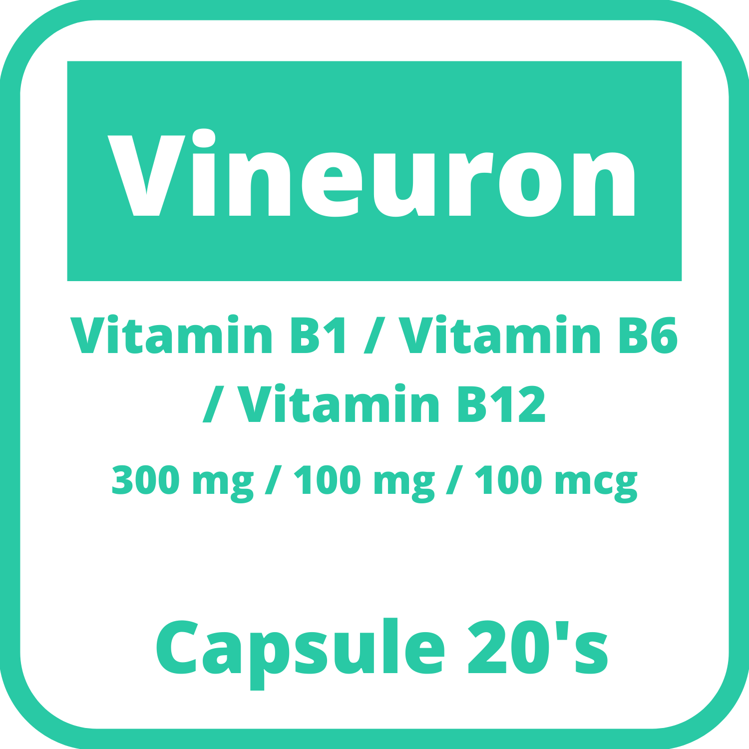 VINEURON Vit. B1 / Vit. B6 / Vit. B12 300mg / 100mg / 100mcg Capsule 20 ...