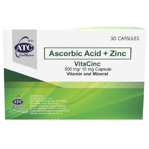 VITACINC Ascorbic Acid / Zinc 500mg / 10mg Capsule 1's price in the ...