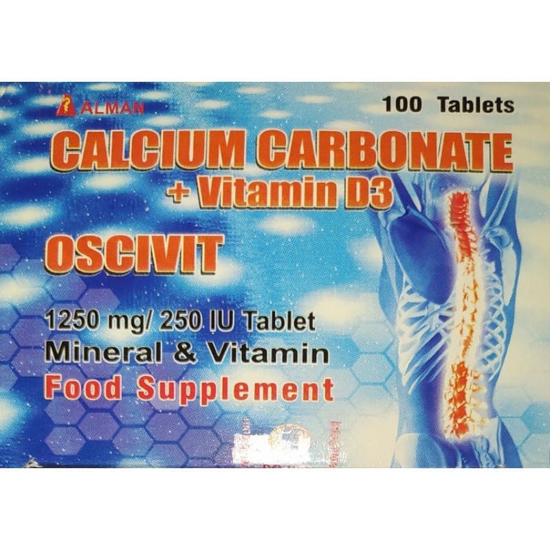 Buy Oscivit calcium carbonate / vit. d3 1250mg / 250iu food supplement ...