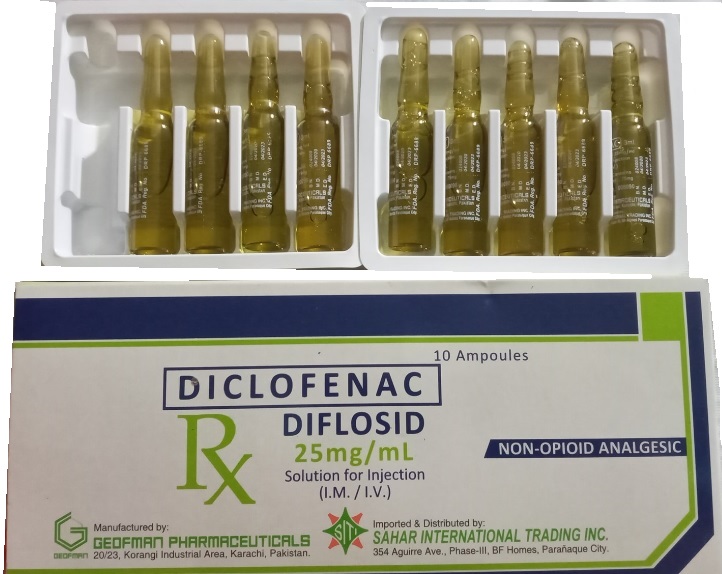 DIFLOSID Diclofenac Sodium 25mg / mL Solution for IM/IV Injection 10's ...