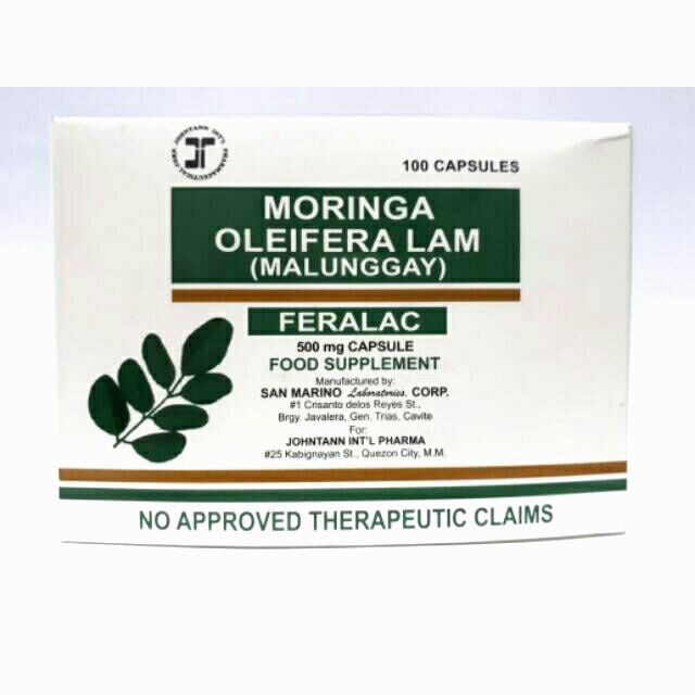 FERALAC Malunggay 500mg Capsule 100's price in the Philippines | MedsGo ...