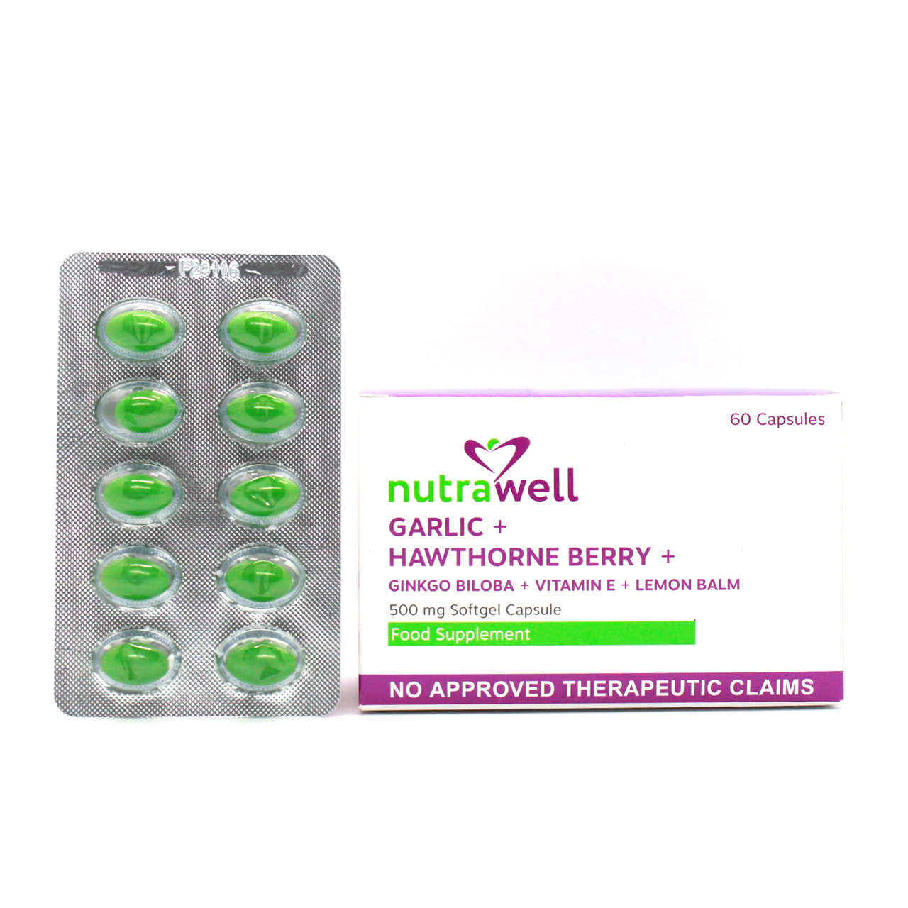 NUTRAWELL Garlic / Hawthorne Berry / Ginkgo Biloba / Vitamin E / Lemon ...