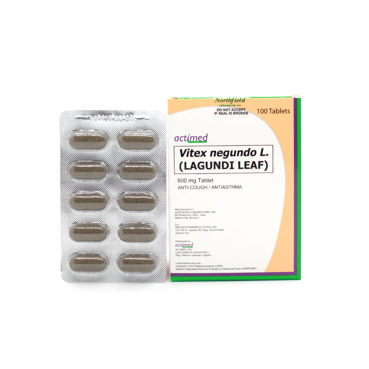 ACTIMED Vitex Negundo L. (Lagundi Leaf) 600mg Tablet 1's price in the ...