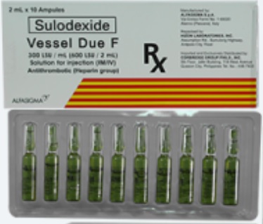 VESSEL DUE F Sulodexide 300LSU / mL Solution for Injection 2mL 1's ...