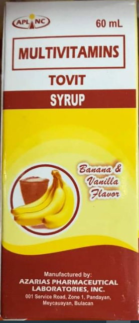TOVIT Multivitamins Syrup 60mL Banana Vanilla price in the Philippines ...