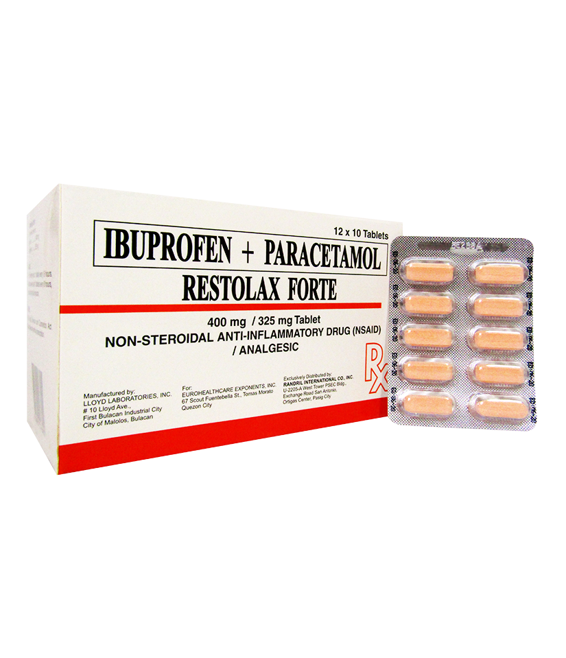 RESTOLAX FORTE Ibuprofen / Paracetamol 400mg / 325mg Tablet 1's price ...