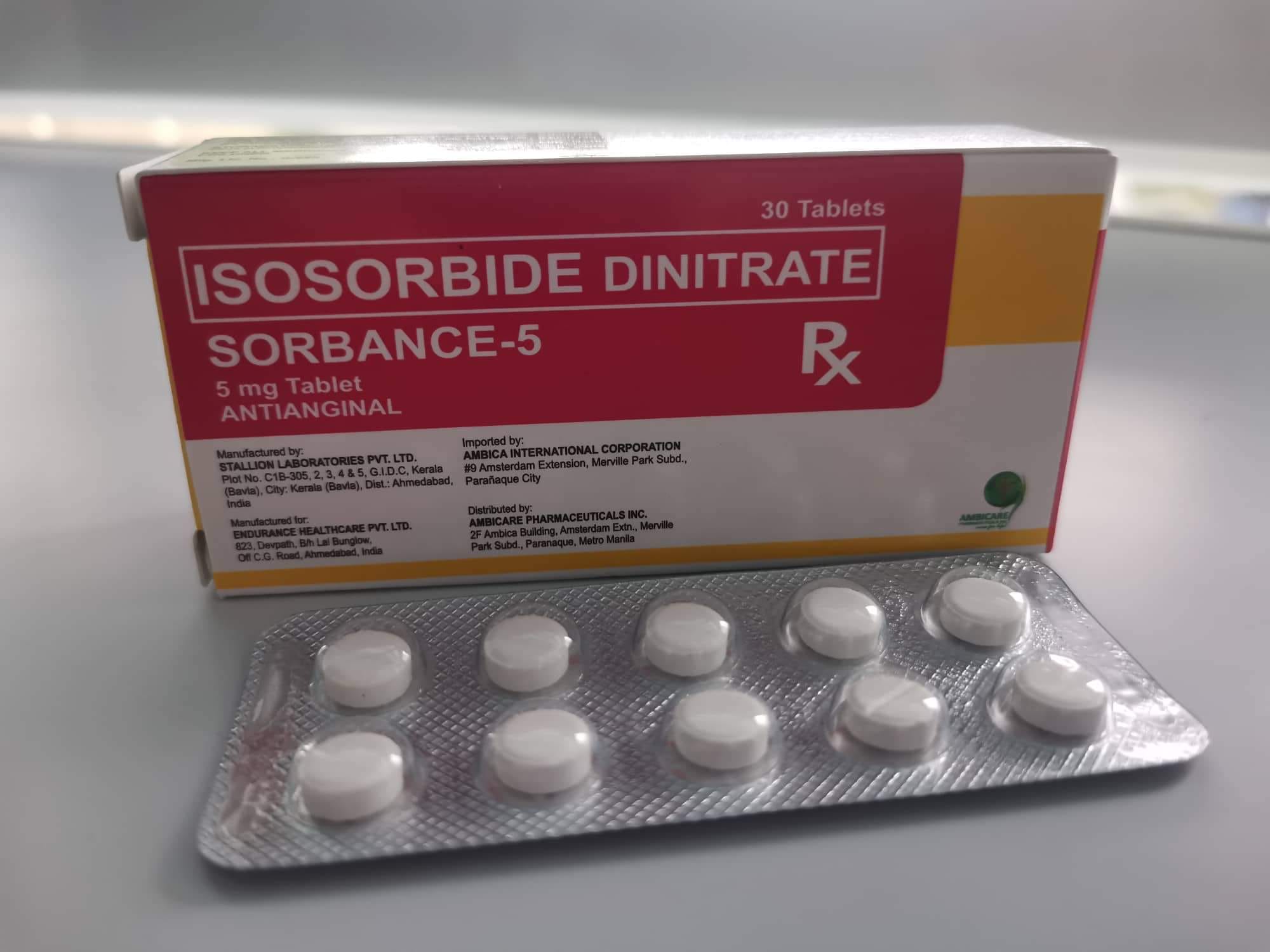 SORBANCE-5 Isosorbide Dinitrate 5mg Tablet 60's price in the ...