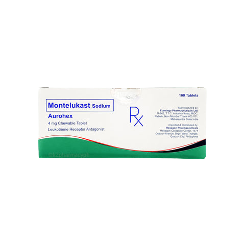 AUROHEX Montelukast Sodium 4mg Chewable Tablet 1's price in the ...