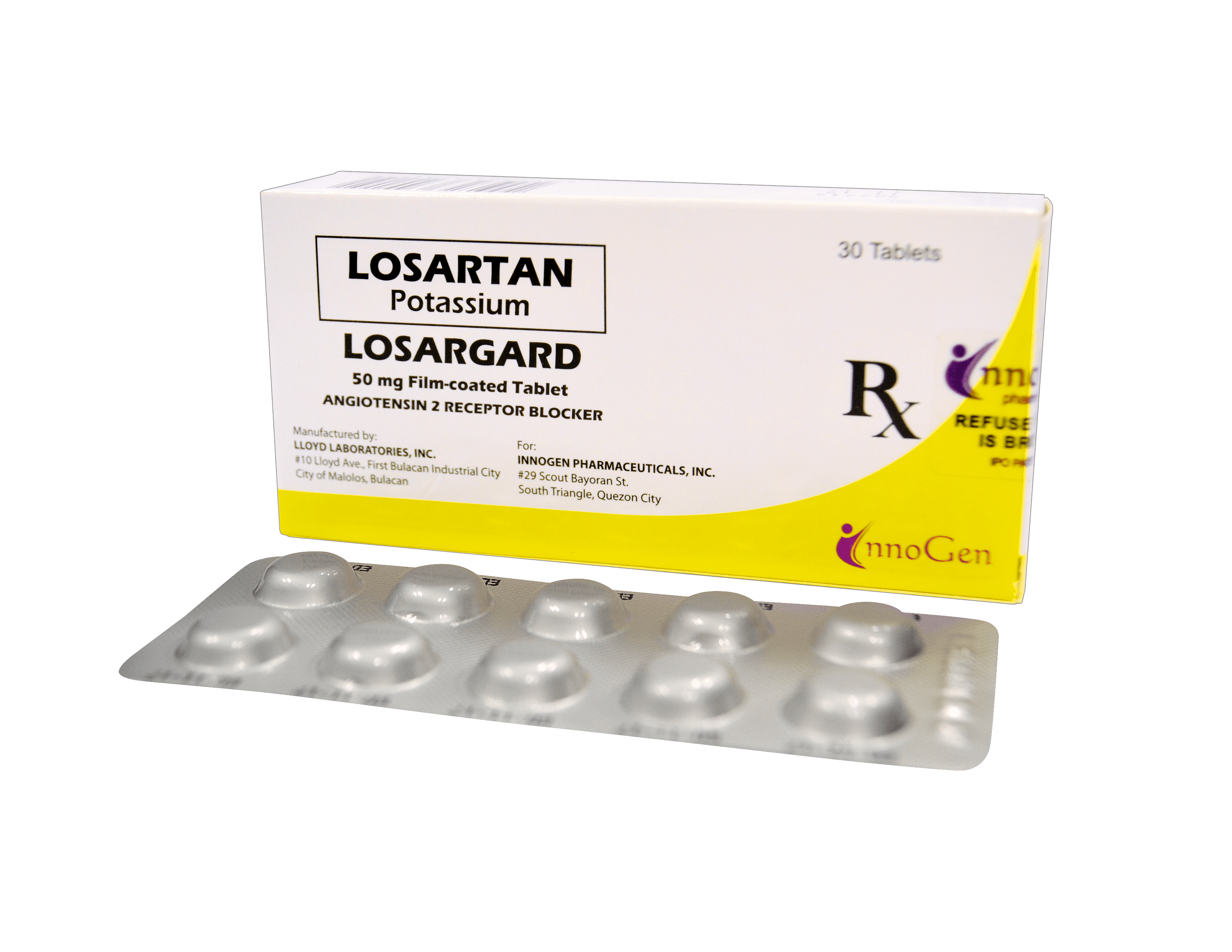 LOSARGARD Losartan Potassium 50mg Film-Coated Tablet 1's price in the ...