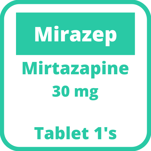 MIRAZEP Mirtazapine 30mg Film-Coated Tablet 1's price in the ...