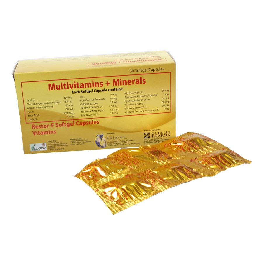 RESTOR-F Multivitamins / Minerals Softgel Capsule 1's price in the ...