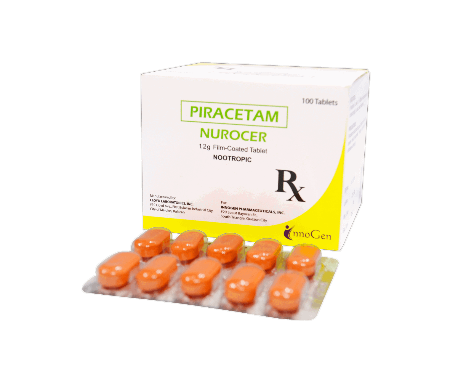NUROCER Piracetam 1.2g Film-Coated Tablet 1's price in the Philippines ...
