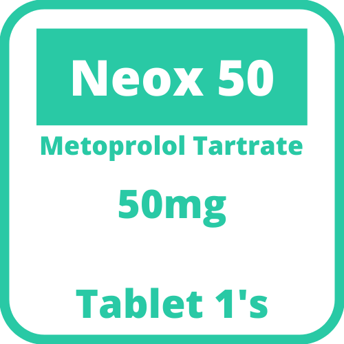 NEOX 50 Metoprolol Tartrate 50mg Film-Coated Tablet 1's price in the ...