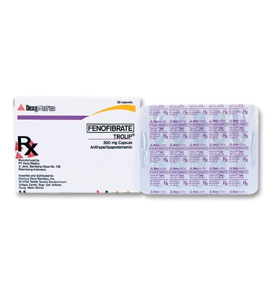 TROLIP Fenofibrate 300mg Capsule 1's price in the Philippines | MedsGo ...