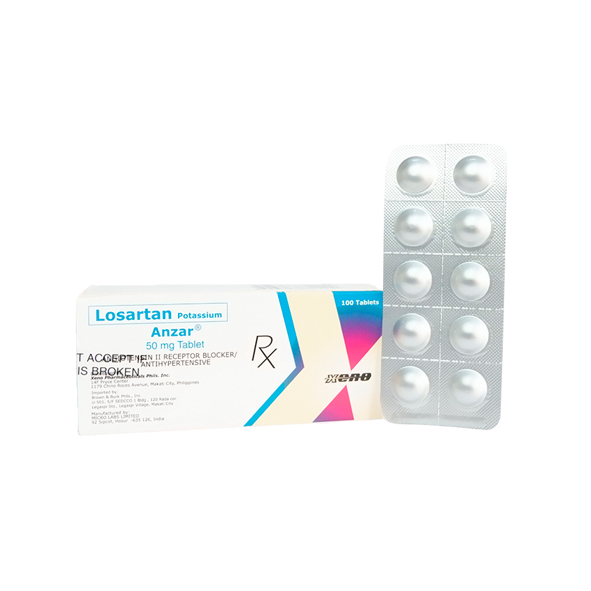 ANZAR Losartan Potassium 50mg Tablet 1's price in the Philippines ...