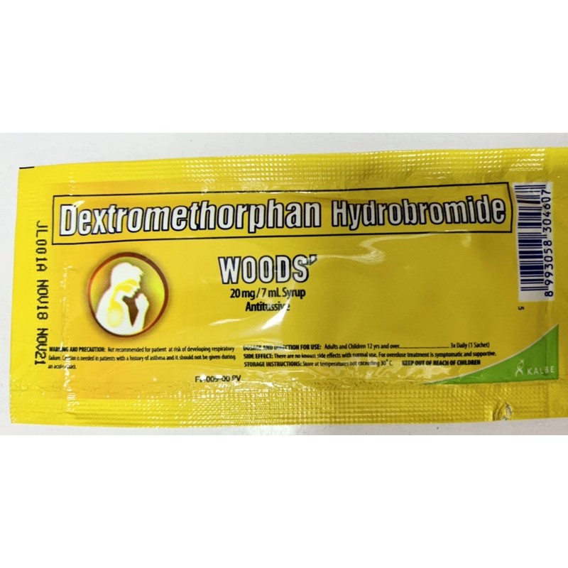 WOODS Dextromethorphan Hydrobromide 20mg / 7mL Syrup 7mL 1's price in ...