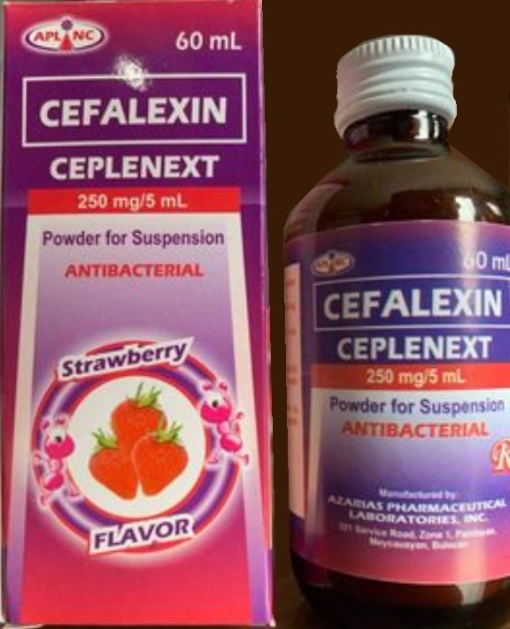 CEPLENEXT Cefalexin 250mg / 5mL Powder for Suspension 60mL Strawberry ...