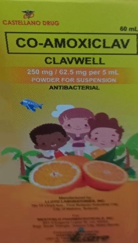 CLAVWELL Co-Amoxiclav 250mg / 62.5mg per 5mL Powder for Suspension 60mL ...