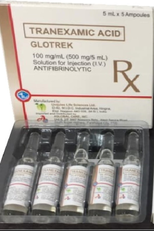 GLOTREK Tranexamic Acid 100mg / mL (500mg / 5mL) Solution for IV ...