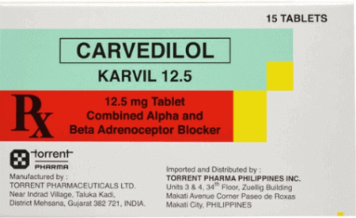 KARVIL 12.5 Carvedilol 12.5mg Tablet 15's price in the Philippines ...