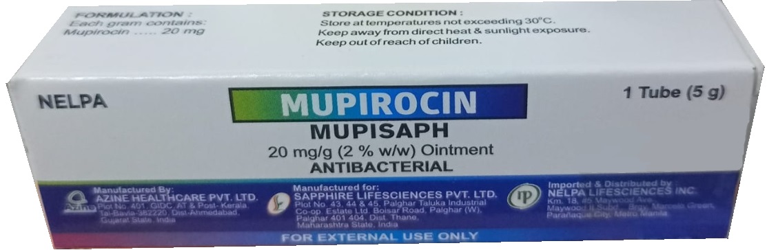 MUPISAPH Mupirocin 20mg / g (2.0%) Ointment 5g price in the Philippines ...