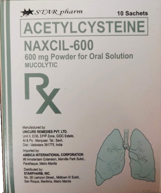 NAXCIL-600 Acetylcysteine 600mg Powder for Oral Solution 10's price in ...