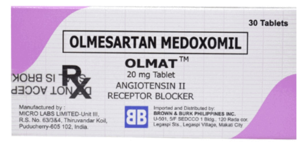 OLMAT Olmesartan Medoxomil 20mg Tablet 30's price in the Philippines ...